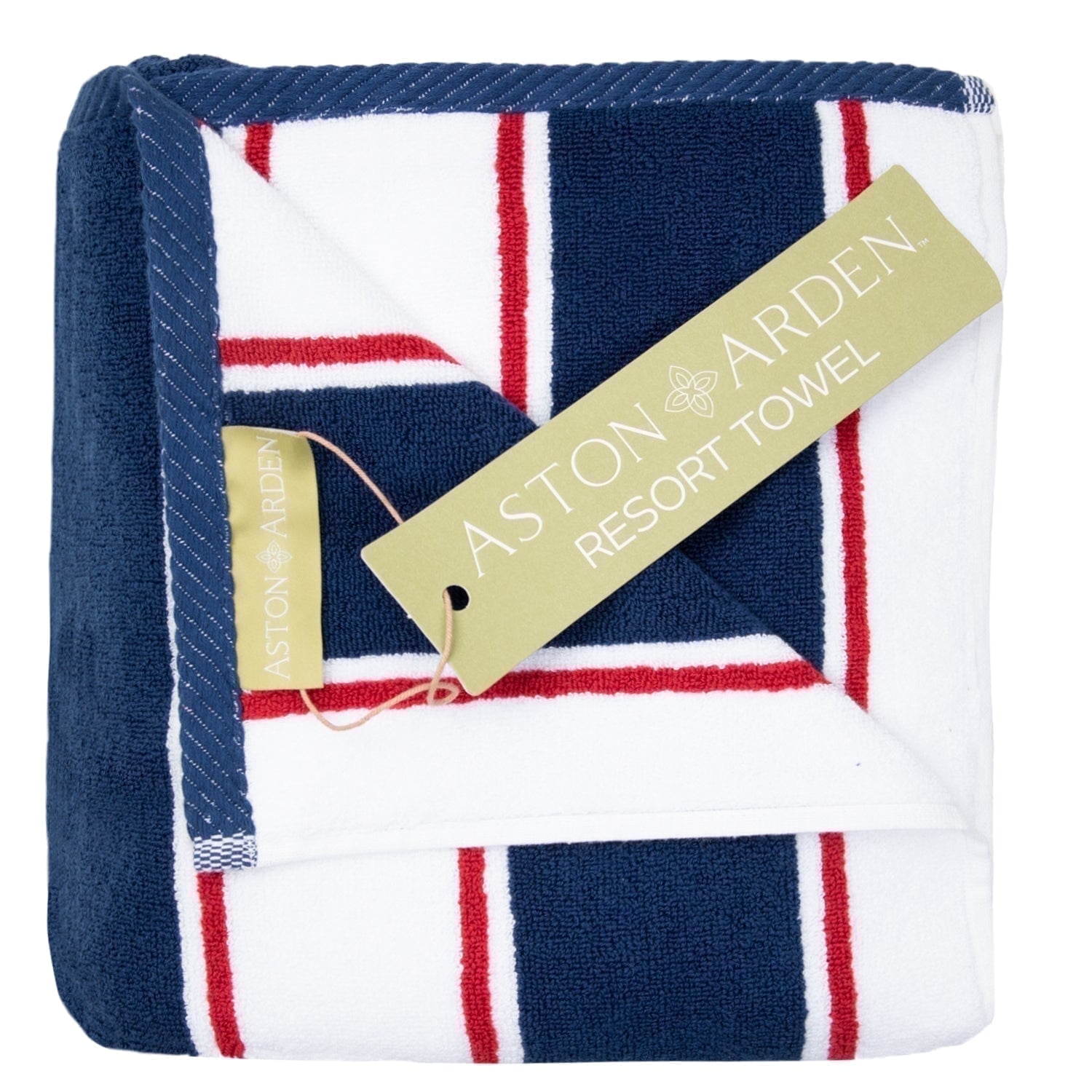 Aston & Arden Large Cotton Striped Luxury Beach Towel, Oversized 35x70 ...