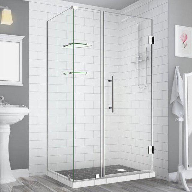 Aston Bromley Gs Frameless Corner Rectangle Hinged Shower Enclosure