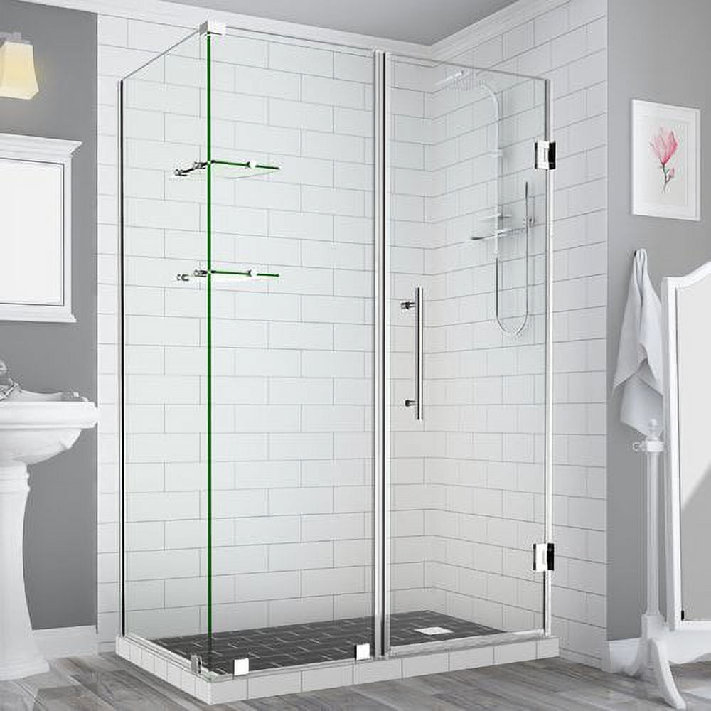 Aston Bromleygs Frameless Corner Hinged Shower Enclosure Chrome 72