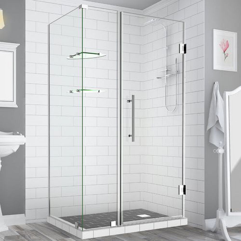 Aston Bromleygs Frameless Corner Hinged Shower Enclosure Chrome