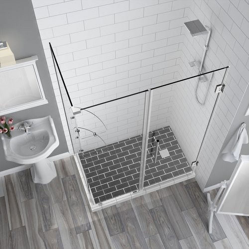 Aston Bromleygs Frameless Corner Hinged Shower Enclosure Chrome