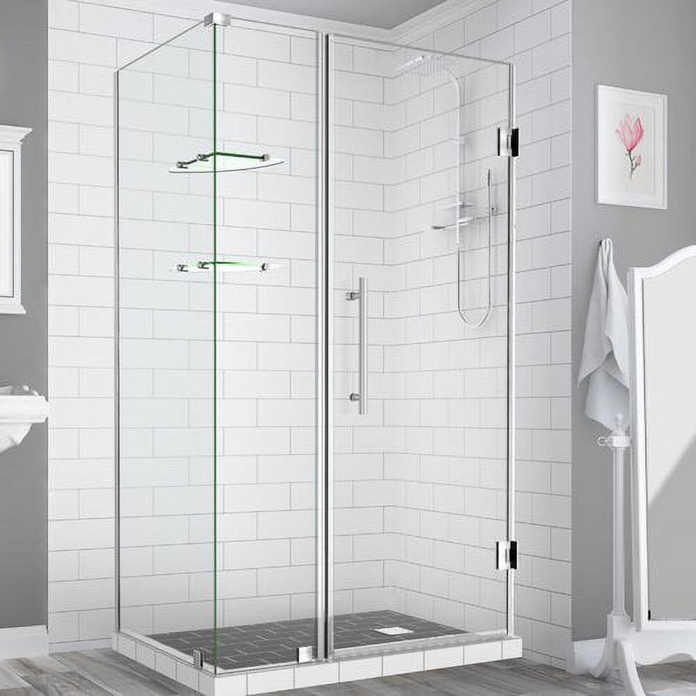 Aston Bromleygs Frameless Corner Hinged Shower Enclosure Stainless