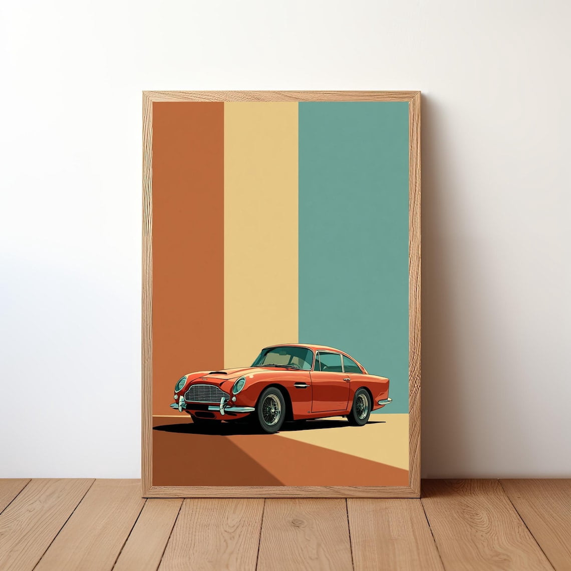Aston DB5 Vintage British Sports Car Wall Art, Unframed Canvas ...
