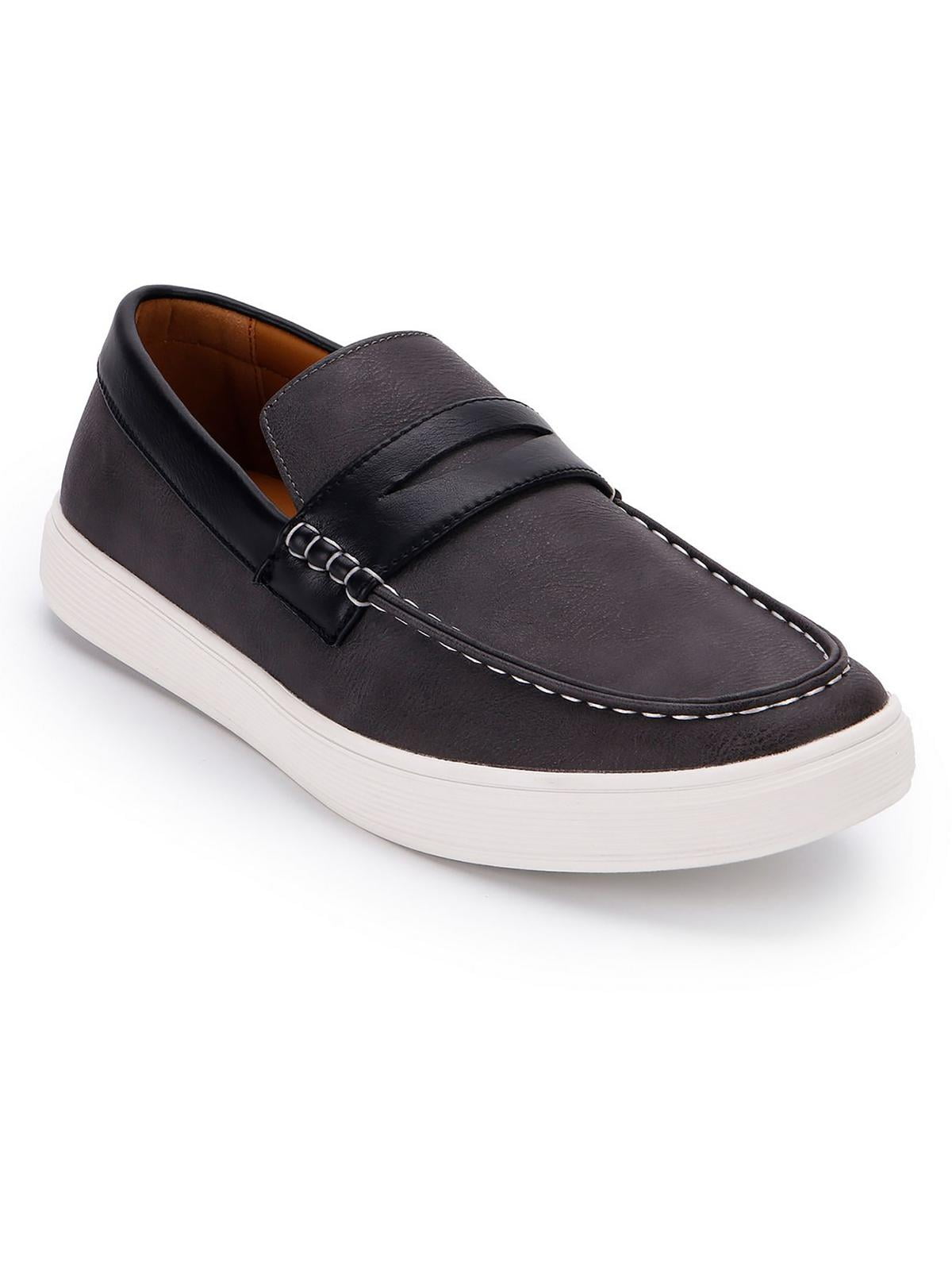 Aston Marc Mens Drift01 Faux Leather Slip On Boat Shoes - Walmart.com