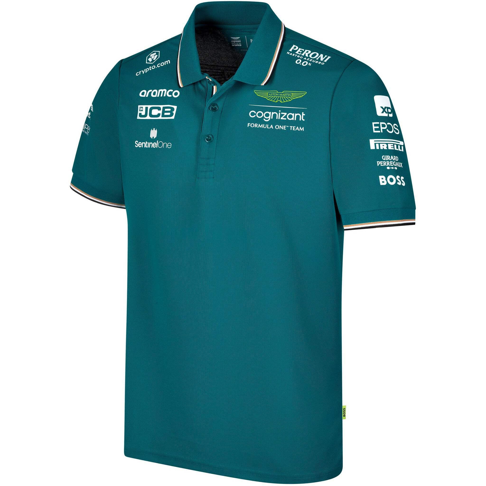 Aston Martin Aramco Cognizant F1 2023 Men's Team Polo- Green, Clothing ...