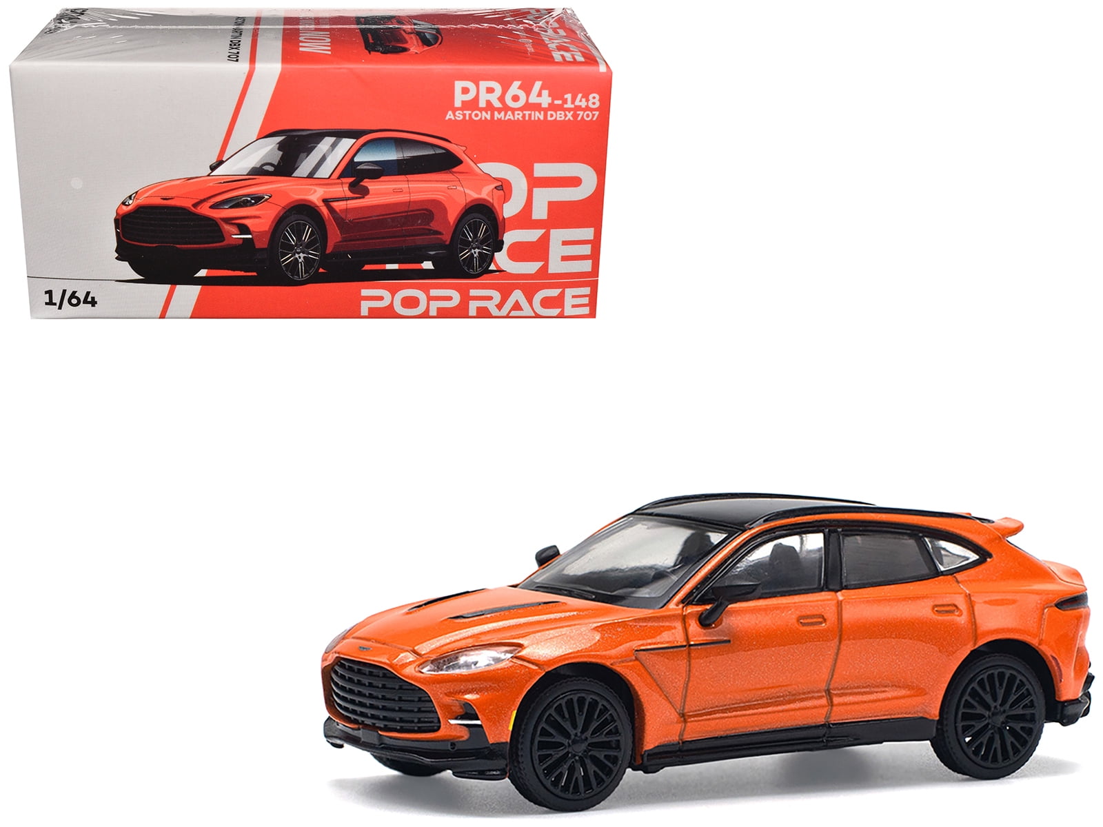 Aston Martin DBX 707 Cosmos Orange Metallic with Black Top 1/64 Diecast ...