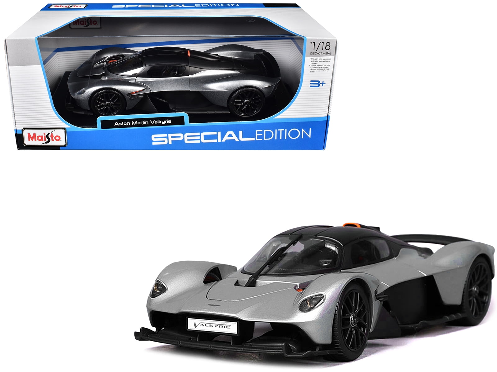 Aston Martin Valkyrie Silver Metallic with Matt Black Top "Special ...