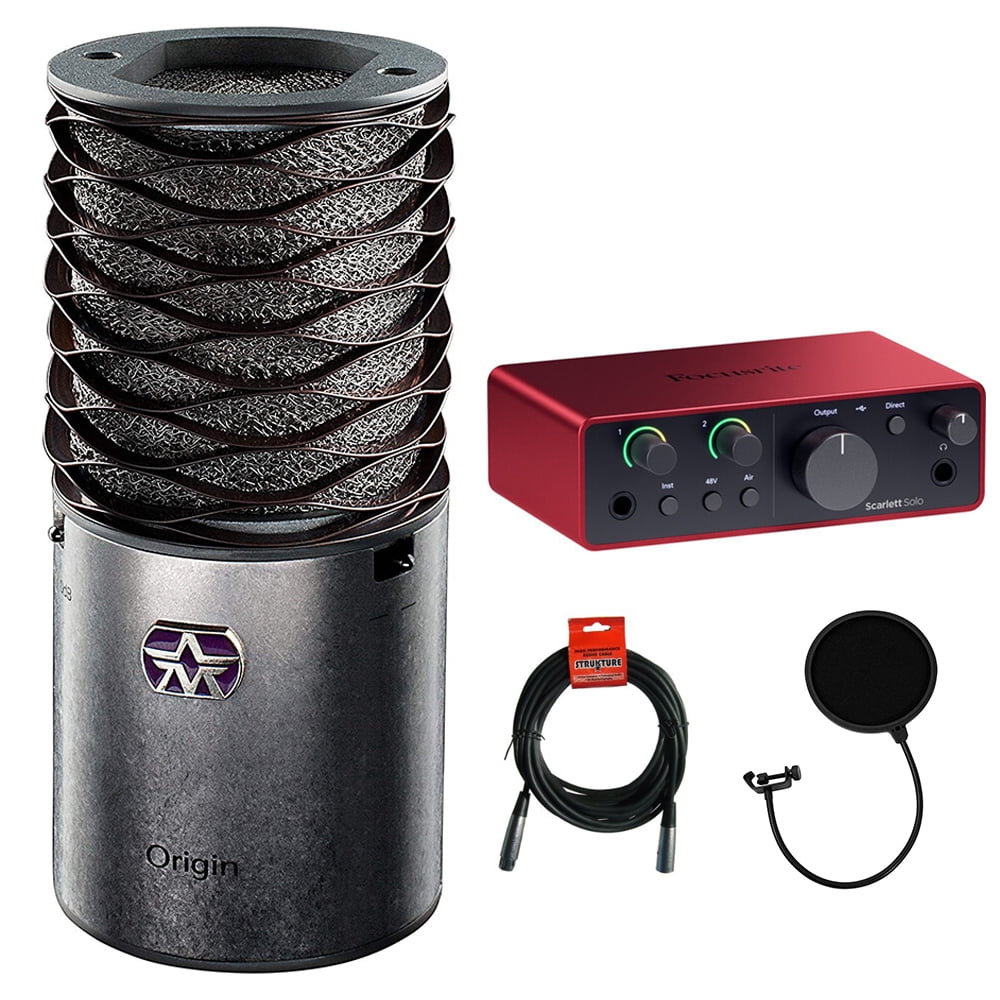 Aston Microphones Origin Large Diaphragm Cardioid Condenser Microphone Bundle with Focusrite ...