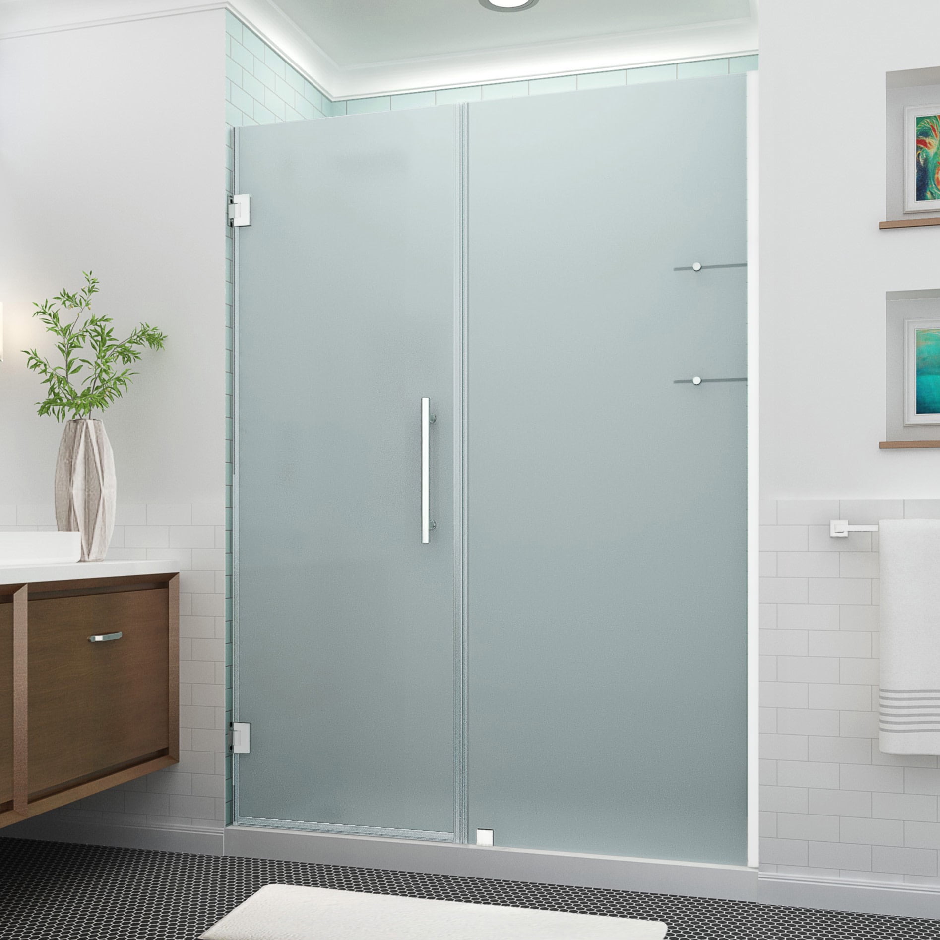 Aston Sdr960f-6529-10 Belmore Gs 72" High X 65" Wide Hinged Frameless ...