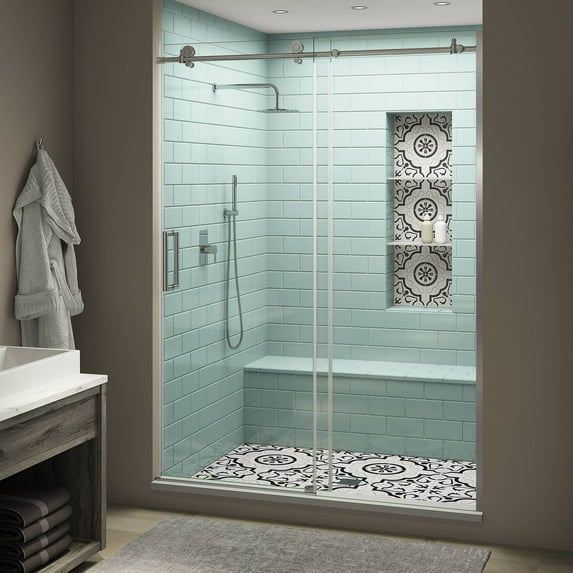 Aston Sdr984ez.Uc-7280-L Coraline Xl 80" High X 72" Wide Sliding Frameless Shower Door ...