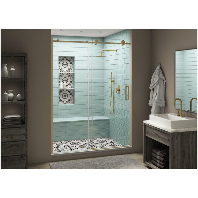 Aston Sdr984ez.Uc-7280-R Coraline Xl 80" High X 72" Wide Sliding Frameless Shower Door ...