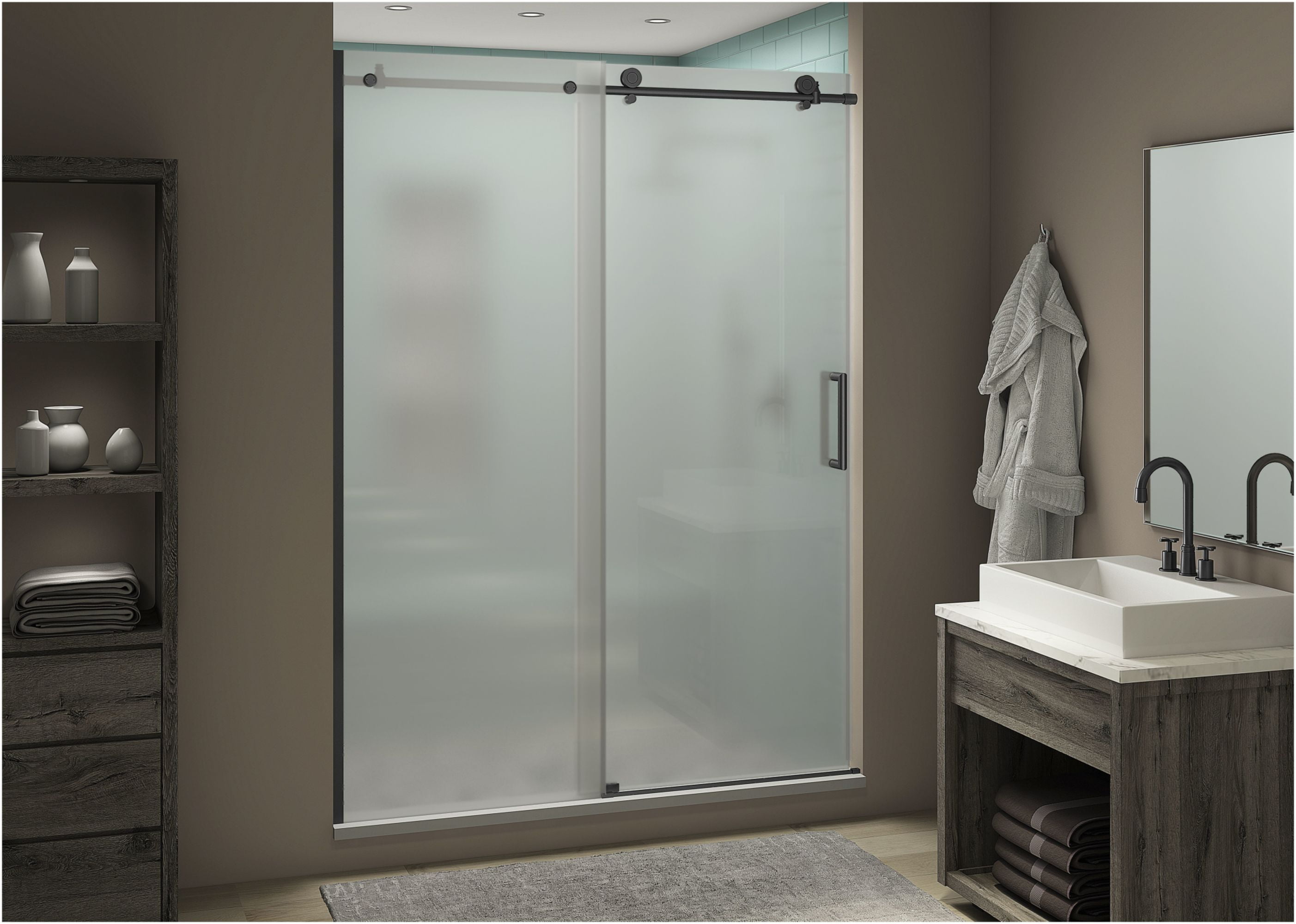 Aston Sdr984fruw.Uc-6080 Coraline Xl 80" High X 60" Wide Sliding Frameless Shower Door ...