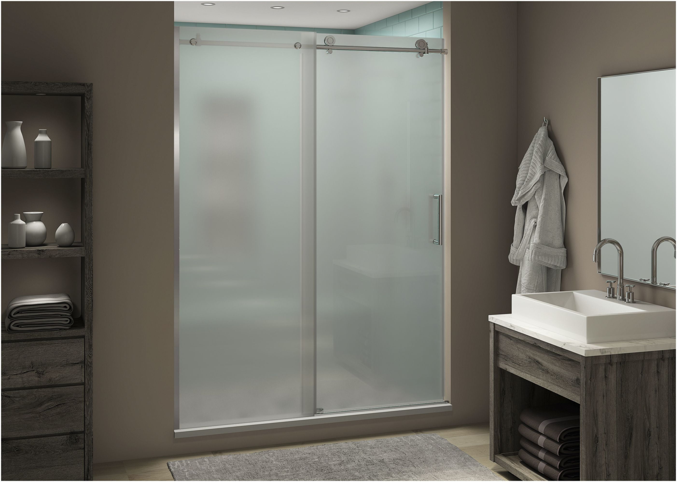 Aston Sdr984fruw.Uc-7280 Coraline Xl 80" High X 72" Wide Sliding Frameless Shower Door ...