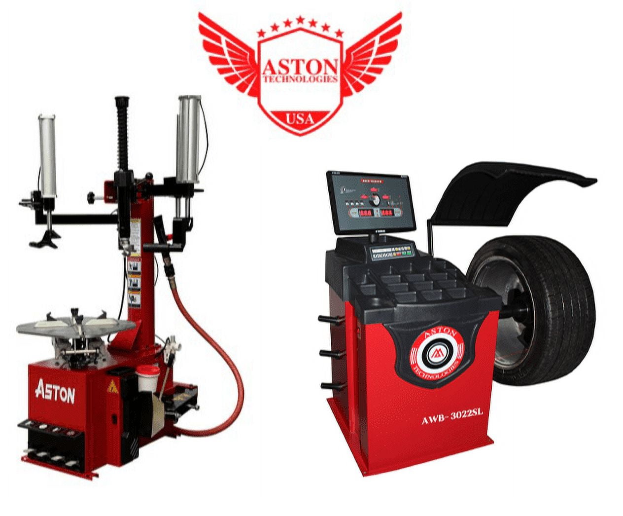Aston Technologies® 2.0HP Tire Changer & Wheel Balancer Combo for Cars ...