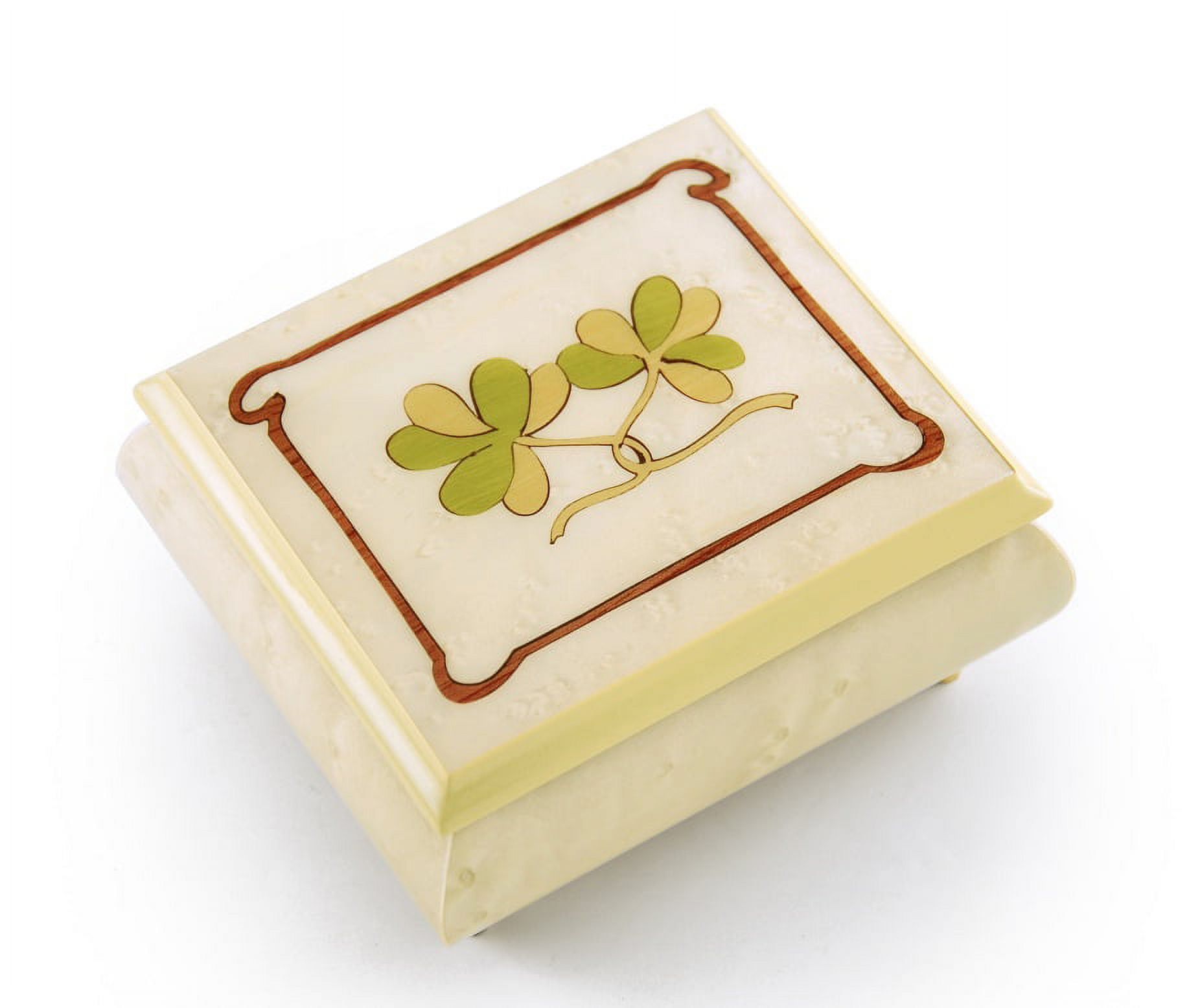 Astonishing Hand Inlay Of An Irish Celtic Shamrock Sorrento Musical Box ...