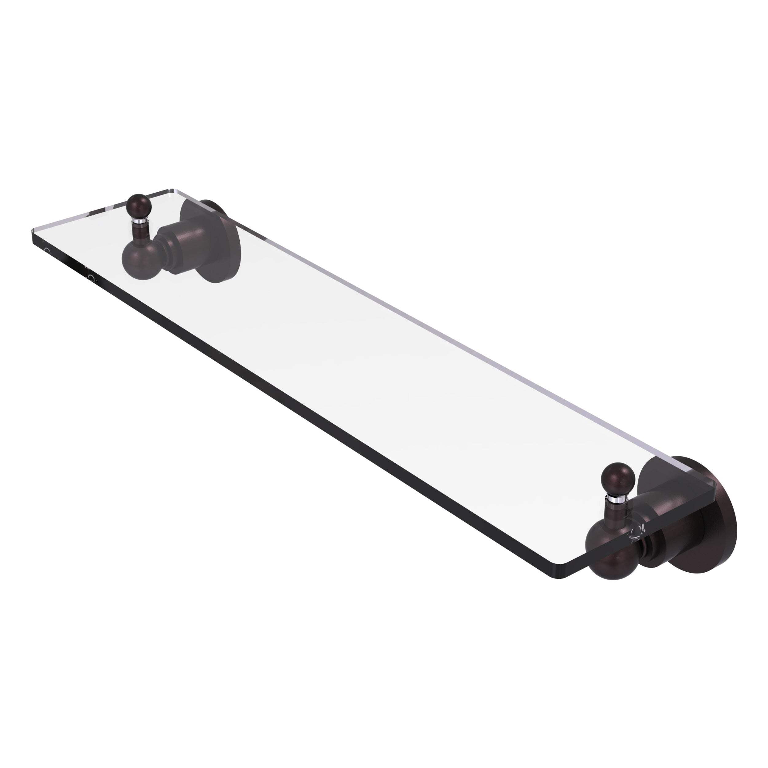 Astor Place Vanity Glass Shelf with Beveled Edges - Antique Bronze / 22 ...