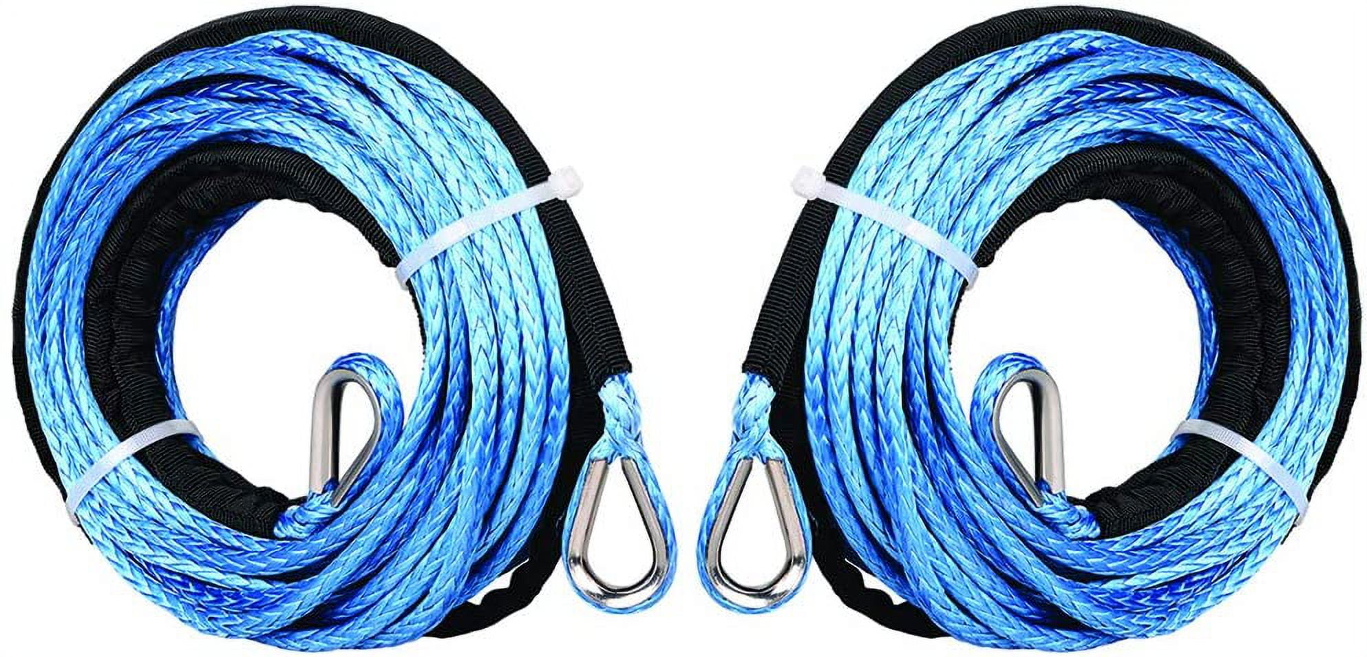 Astra Depot 2PCS Blue ATV UTV Synthetic Rope Extension 1/4" 50ft ...