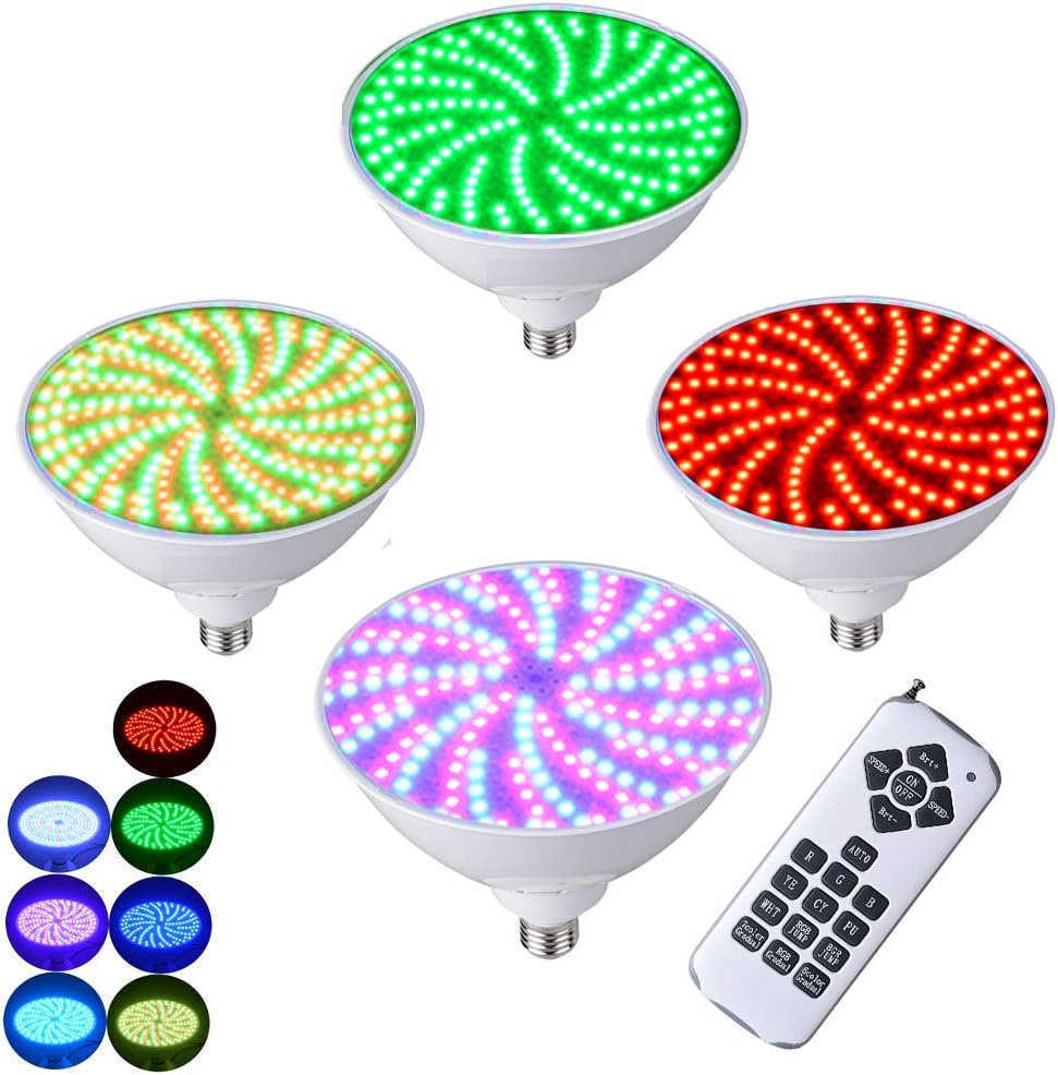 Astra Depot 4pcs 12V E27 RGB 468-LED Bulb Swimming Pool Spa Light IP68 ...