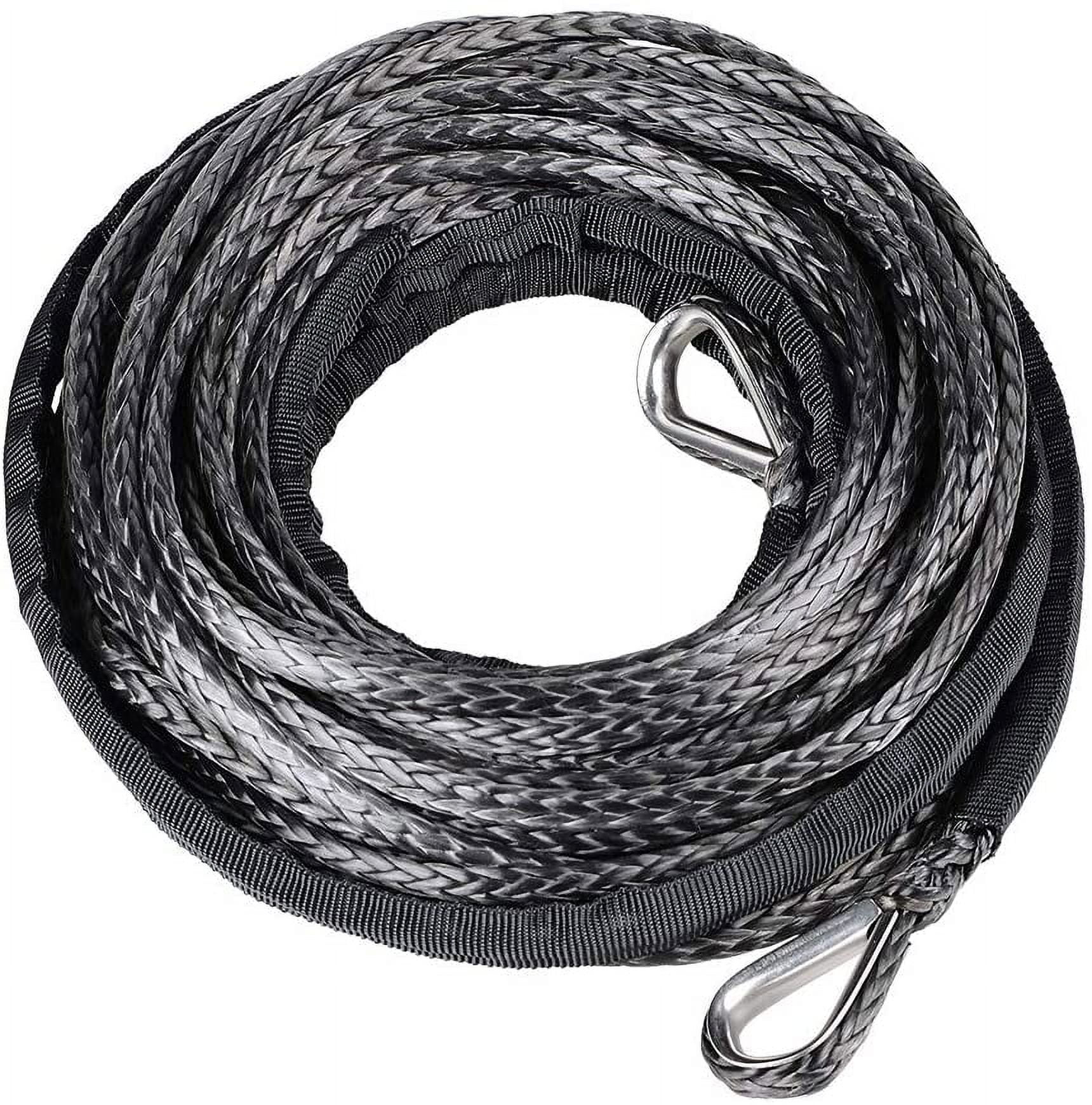 Astra Depot Black 1/4" 50ft Winch Extension Synthetic Winch Rope Winch ...