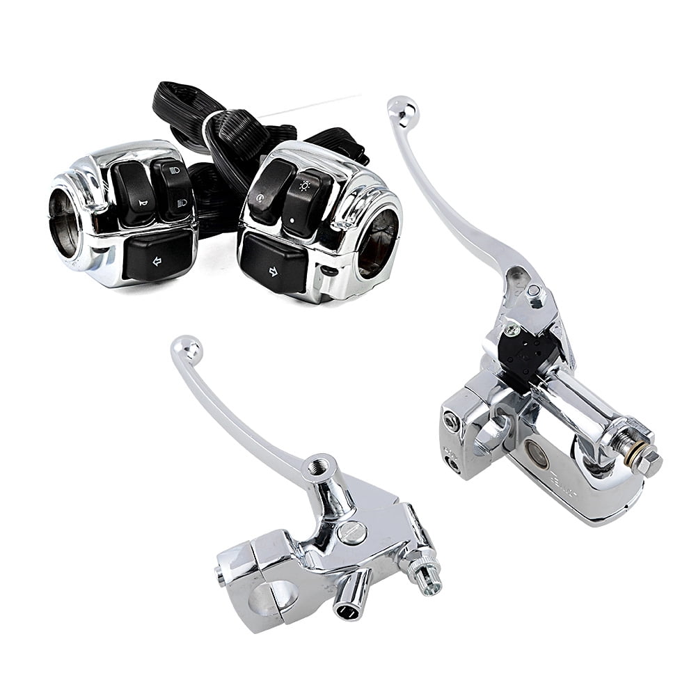 Astra Depot Chrome 1” Motorcycle Handlebar Controls Switches + Clutch ...