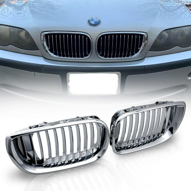 Astra Depot Chrome Front Bumper Kidney Grille Grill for 2002-2006 BMW ...