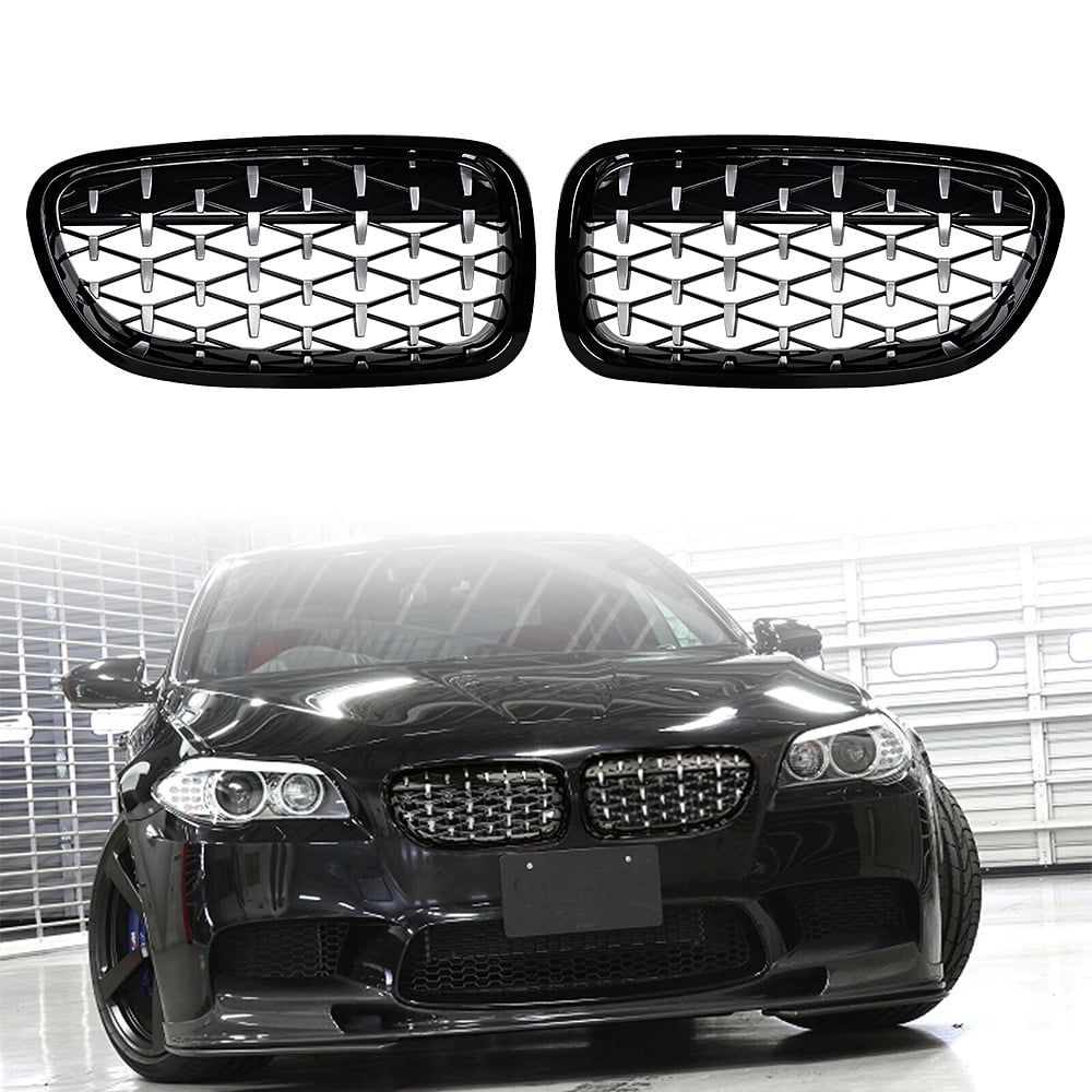 Astra Depot Gloss Black Chrome Diamond Style Front Kidney Grille Grill ...