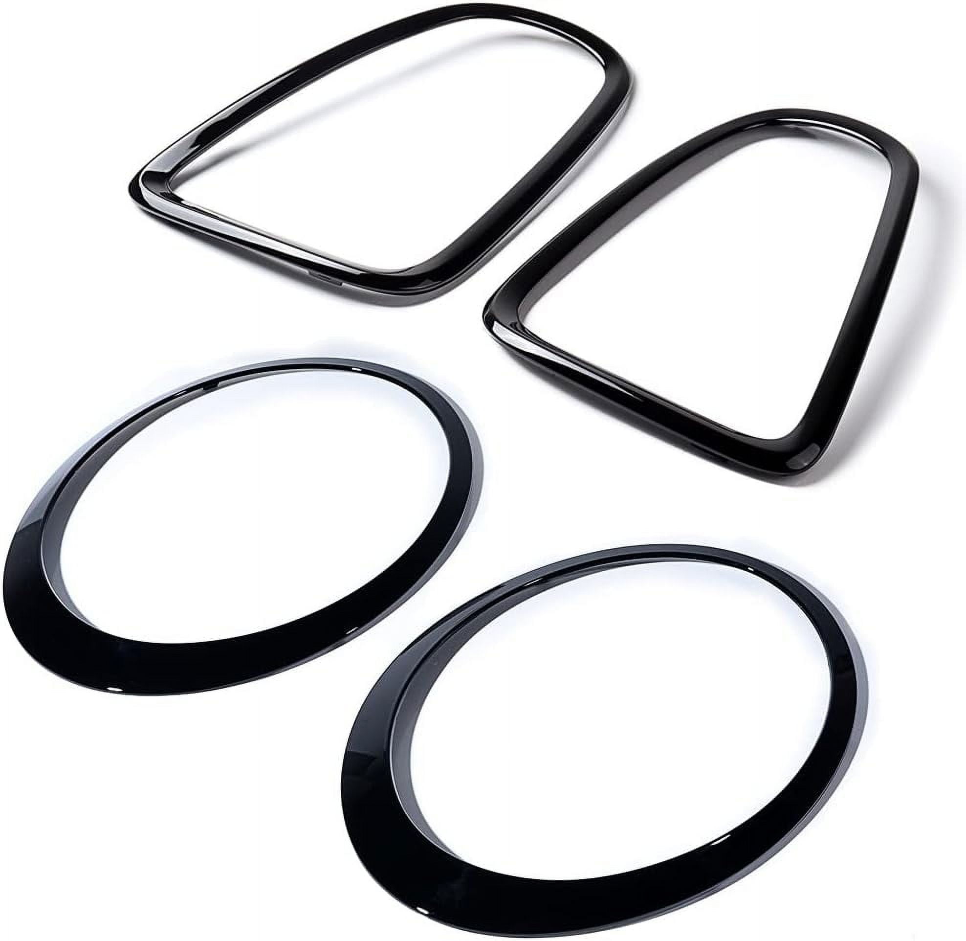 Astra Depot Glossy Black Headlight Headlamp + Tail Light Lamp Trim Ring ...