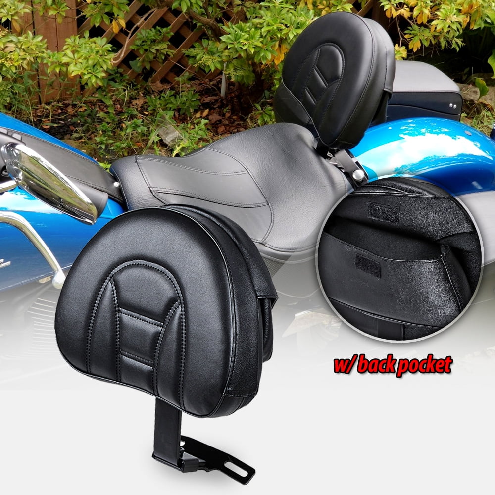 Astra Depot Motorcycle Adjustable Driver Rider Backrest w/ Back Pocket ...