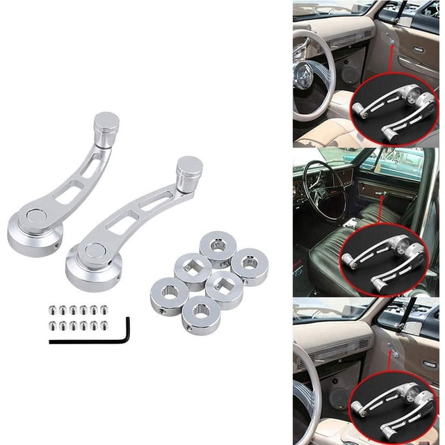 Astra Depot Pair Chrome Aluminum Car Manual Door Handle Crank Riser ...