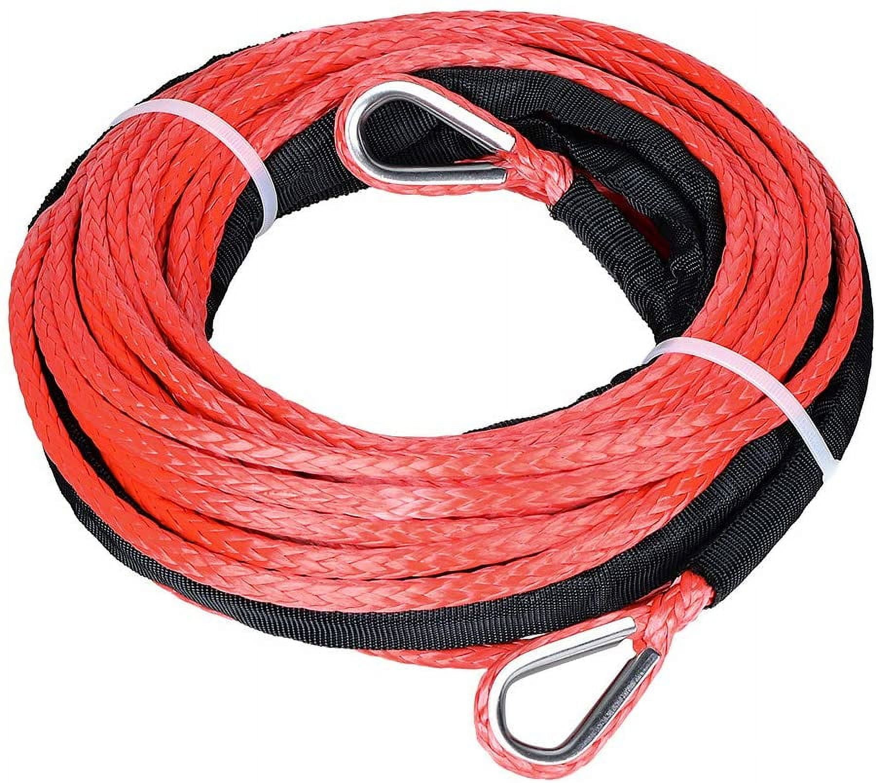 Astra Depot Red 1/4" 50ft Winch Extension Synthetic Winch Rope Winch ...