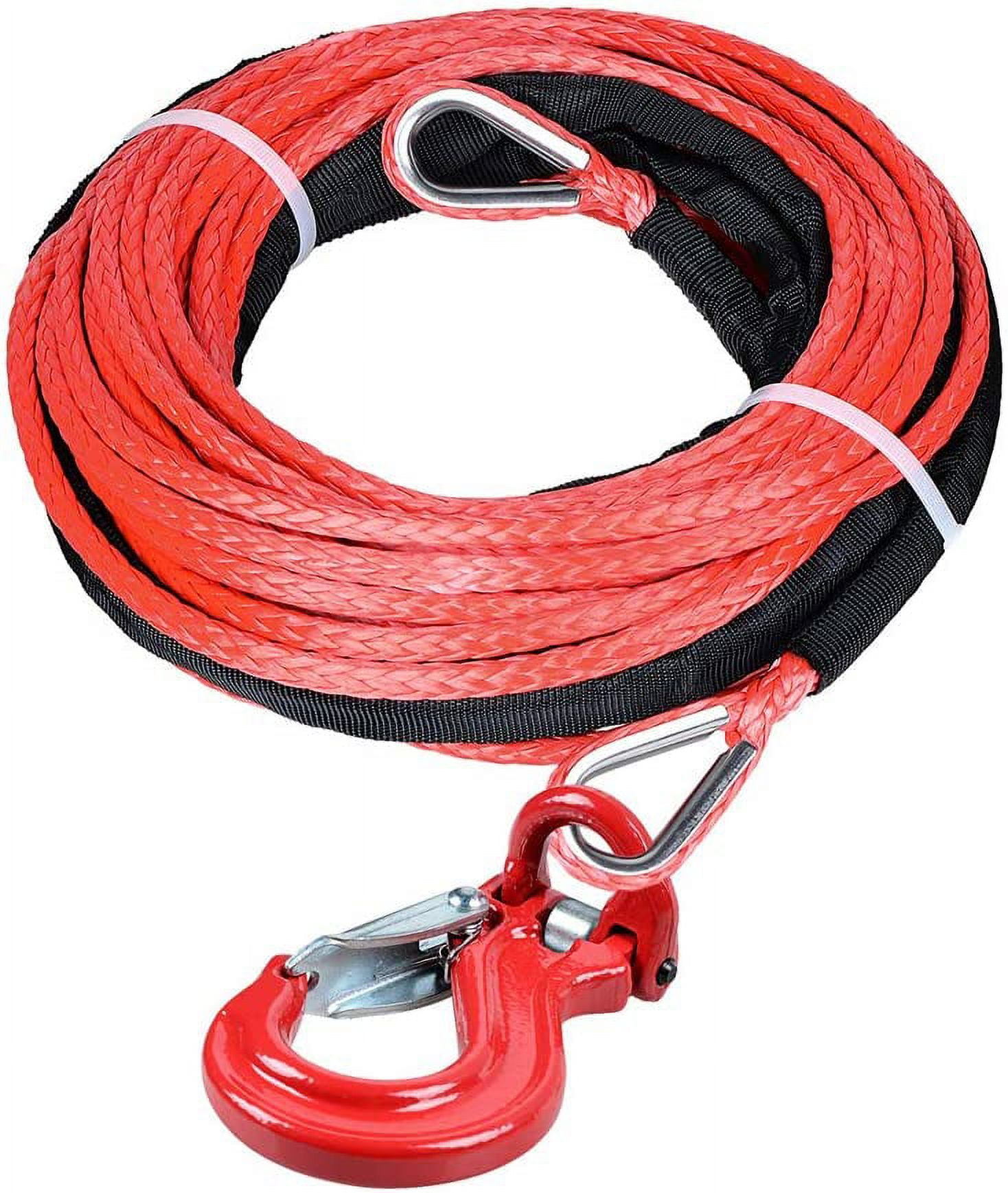 Astra Depot Red 1/4" x 50 ft Synthetic Winch Rope Extension Kit ...