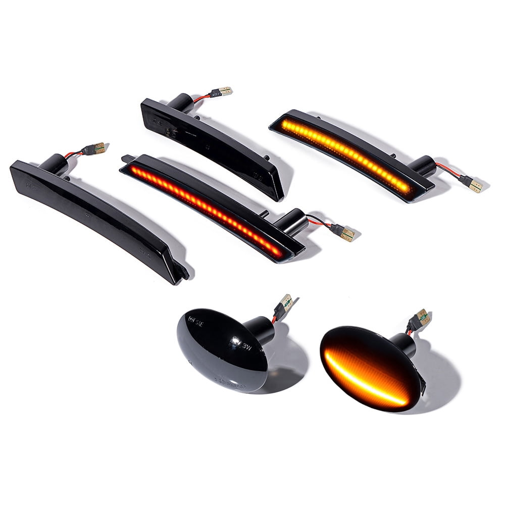 Astra Depot Set 6pcs Front Rear Fender Amber Red Side Marker Lights Fit ...