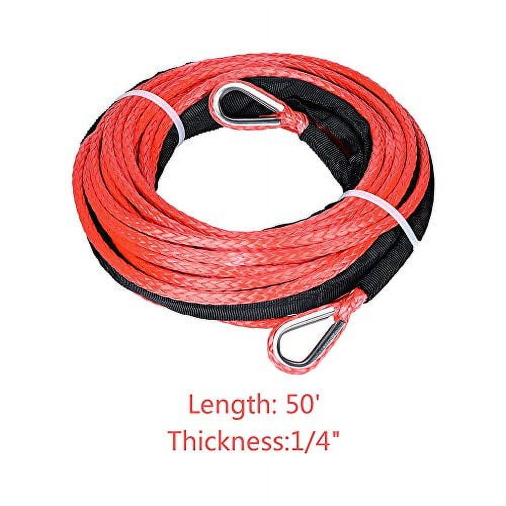 Astra DepotS 1/4" 50ft Winch Extension Synthetic Winch Rope Winch Cable ...