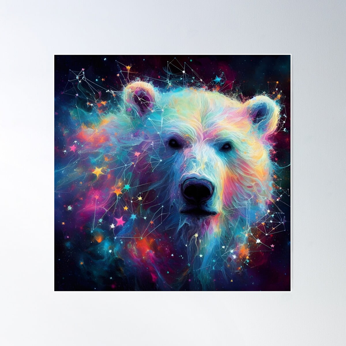 Astral Bear: Cosmic Constellations Poster Wall Art, Modern Wall Decor ...