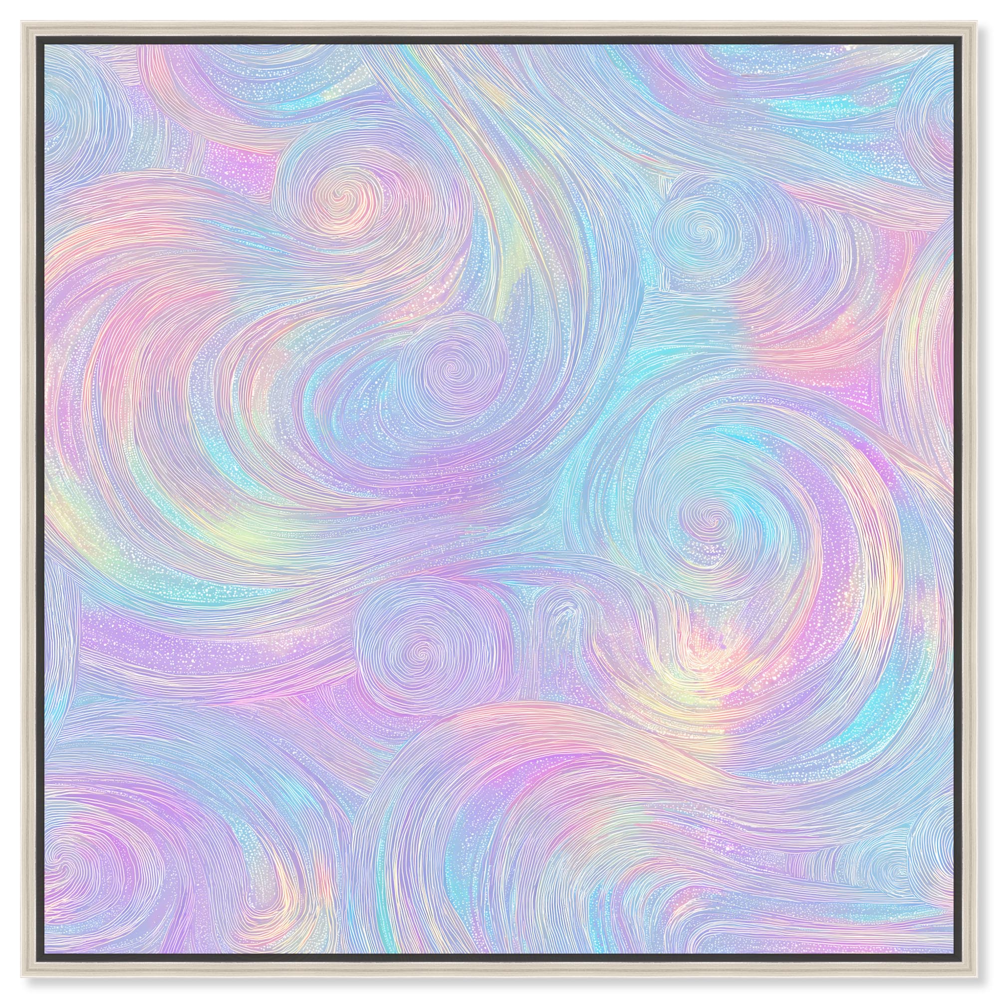 Astral Circle Canvas Modern Trendy Art by Art Remedy, Silver Frame, 30 ...