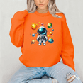 Astral Cute Astronaut With Planets Solar System Space Art Sweatshirt ...