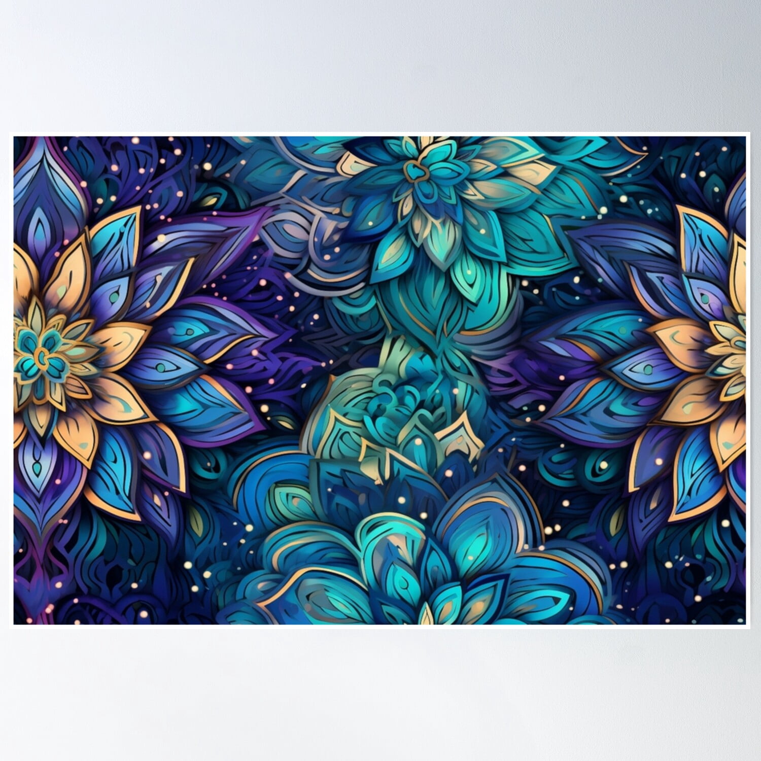 Astral Design, Mandala Poster Wall Art, Modern Wall Decor, 12x18 ...