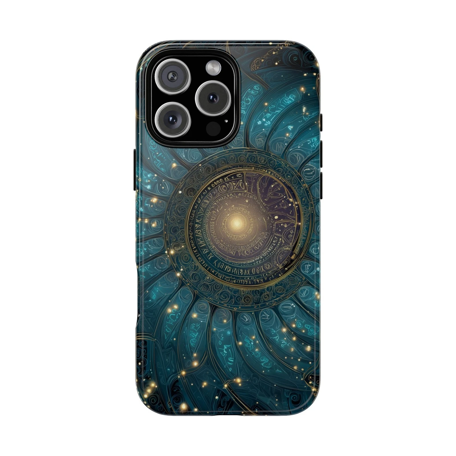 Astral Helix Teal Spiral Sci-Fi Phone Case for iPhone 11 to 17 Series ...