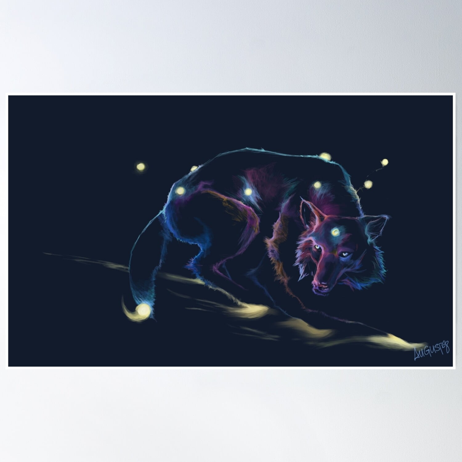 Astral Wolf Poster Wall Art, Modern Wall Decor, 8x12 UNFRAMED - Walmart.com