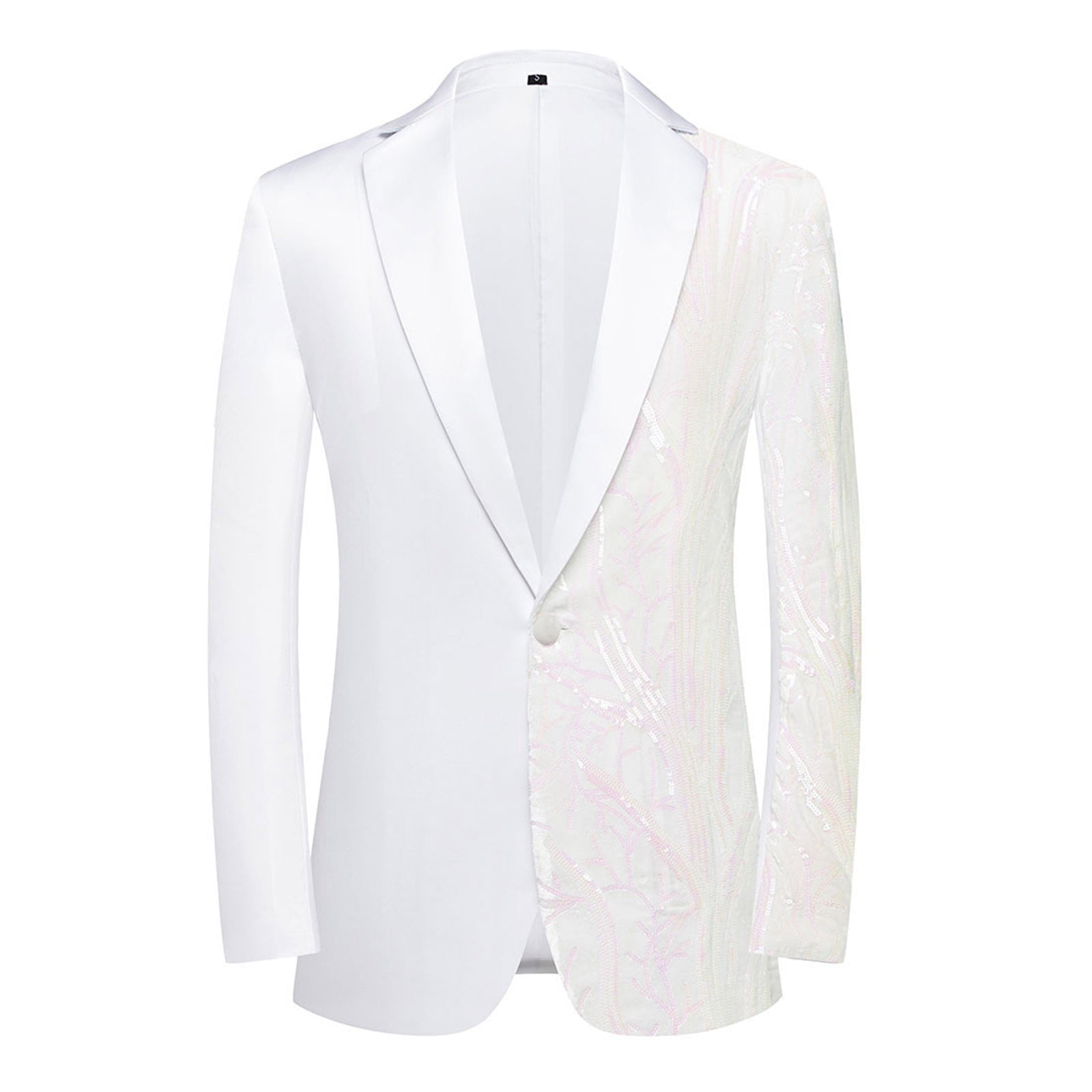 Astre Men Black Sequin Shiny Prom Suit Jacket One Button Slim Fit Sport ...