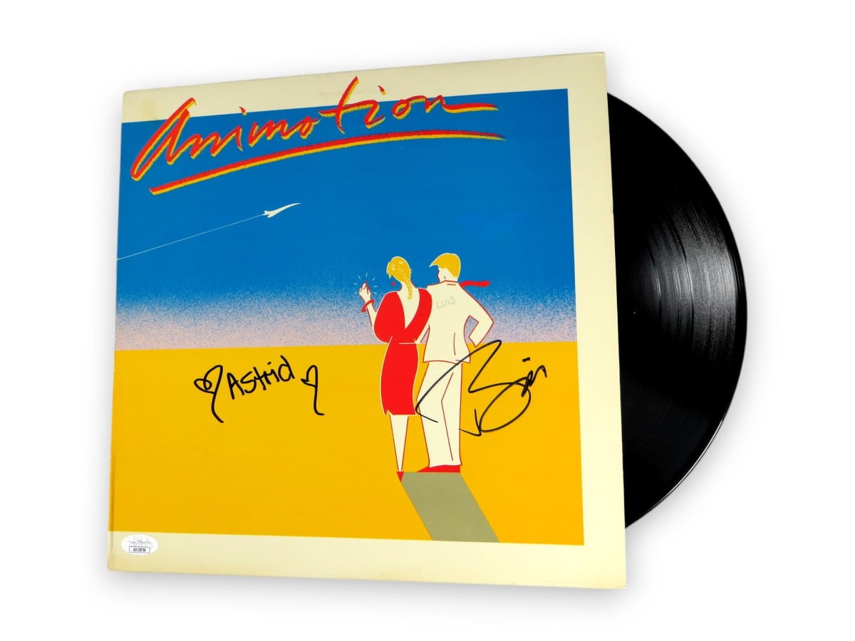 Astrid Plane Bill Wadhams Autographed Record Album Cover Animotion JSA ...