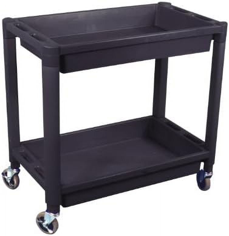 Astro 8330 Heavy Duty Plastic 2 Shelf Utility Cart, Black Color ...