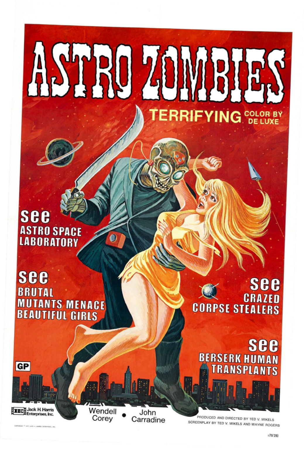 Astro Astro Zombies Movie Poster Metal Sign 8inx 12in Print on Metal ...