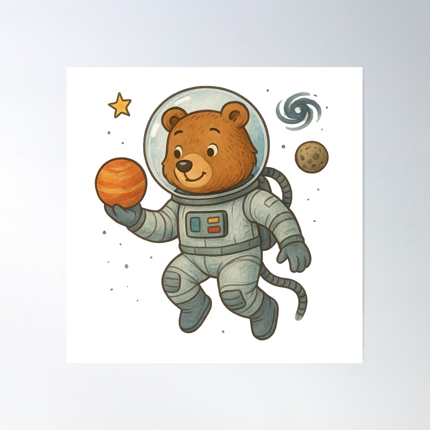 Astro Bear Poster Wall Art, Modern Wall Decor, 24x36 UNFRAMED - Walmart.com