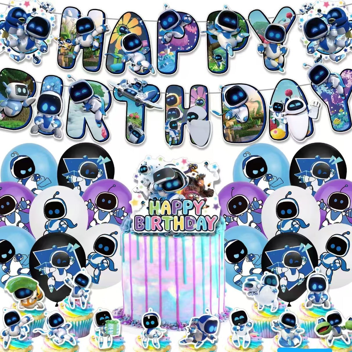 Astro Bot Birthday Party Decorations, Astro Bot Birthday Party Supplies ...