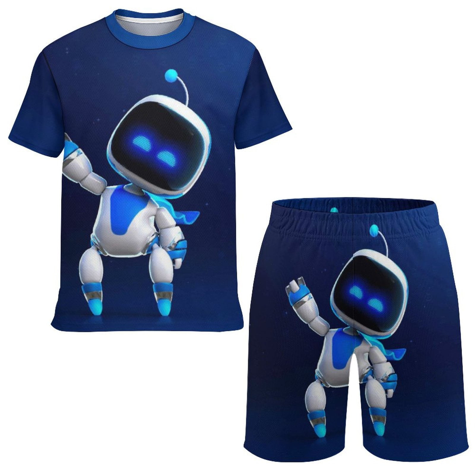 Astro Bot Boys Girls Short Sleeve Mesh T-Shirt And Shorts Outfit Set ...