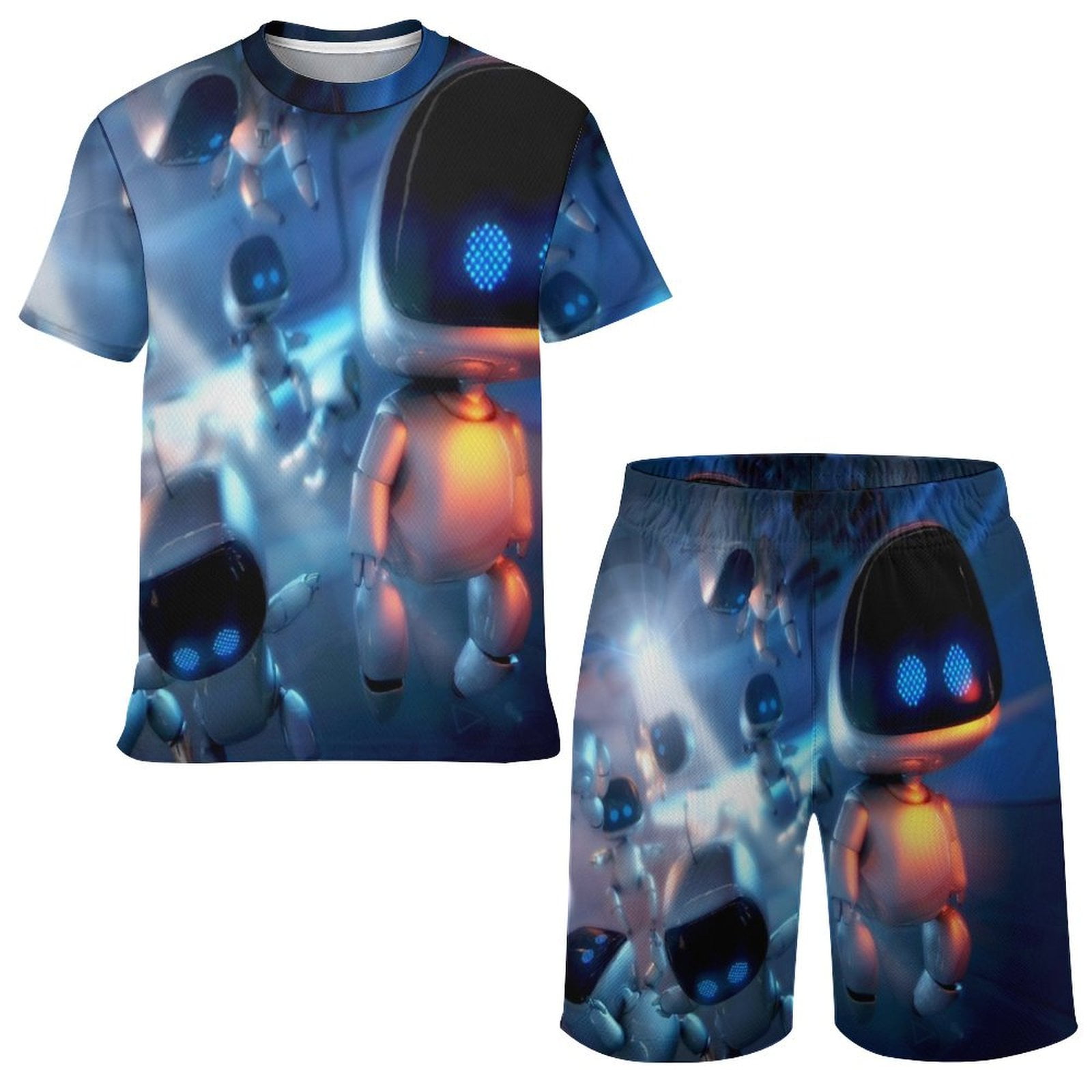Astro Bot Boys Girls Short Sleeve Mesh T-Shirt And Shorts Outfit Set ...