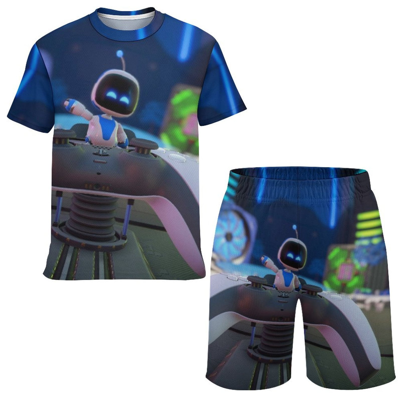 Astro Bot Boys Girls Short Sleeve Mesh T-Shirt And Shorts Outfit Set ...