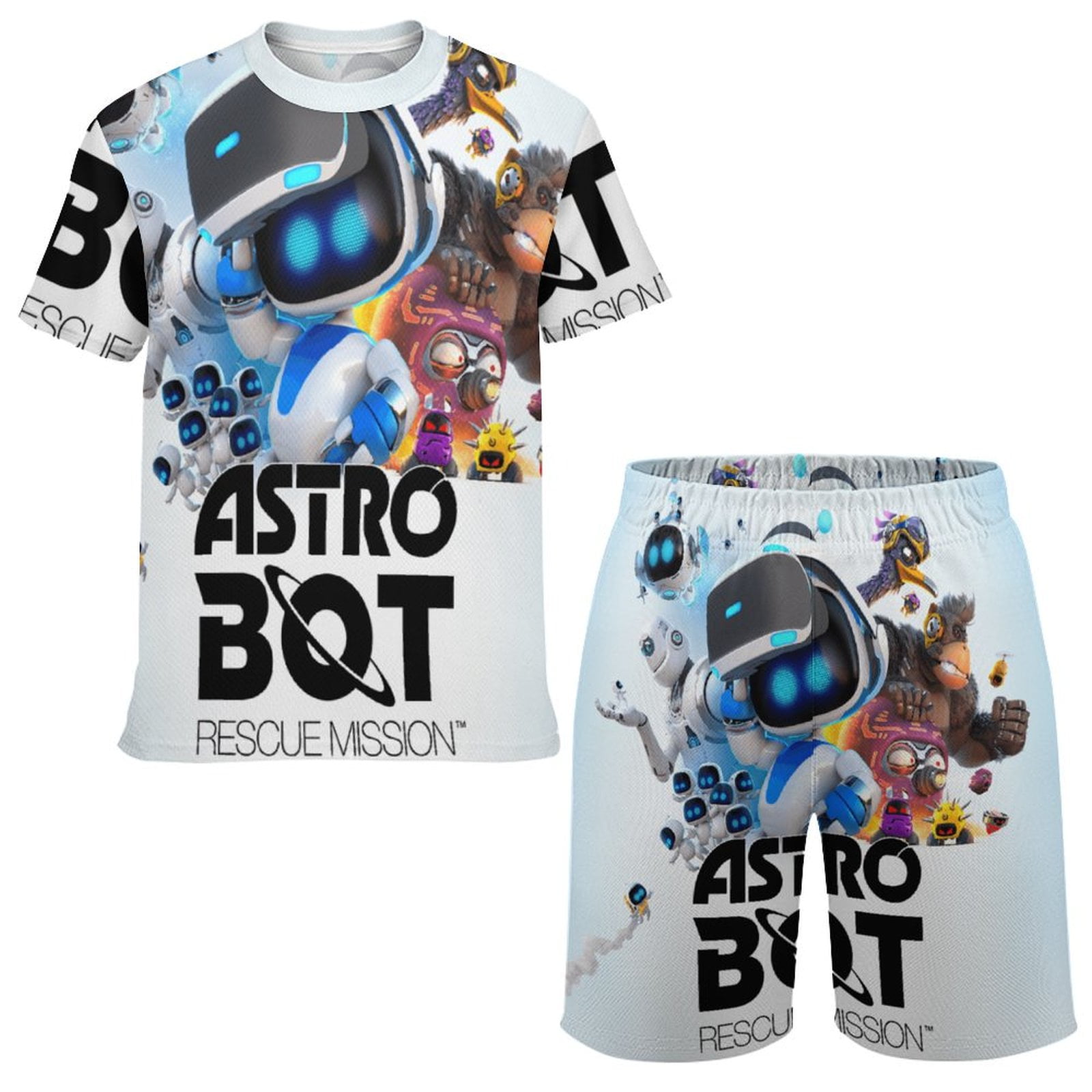 Astro Bot Boys Girls Short Sleeve Mesh T-Shirt And Shorts Outfit Set Summer Clothes Set for Kids ...