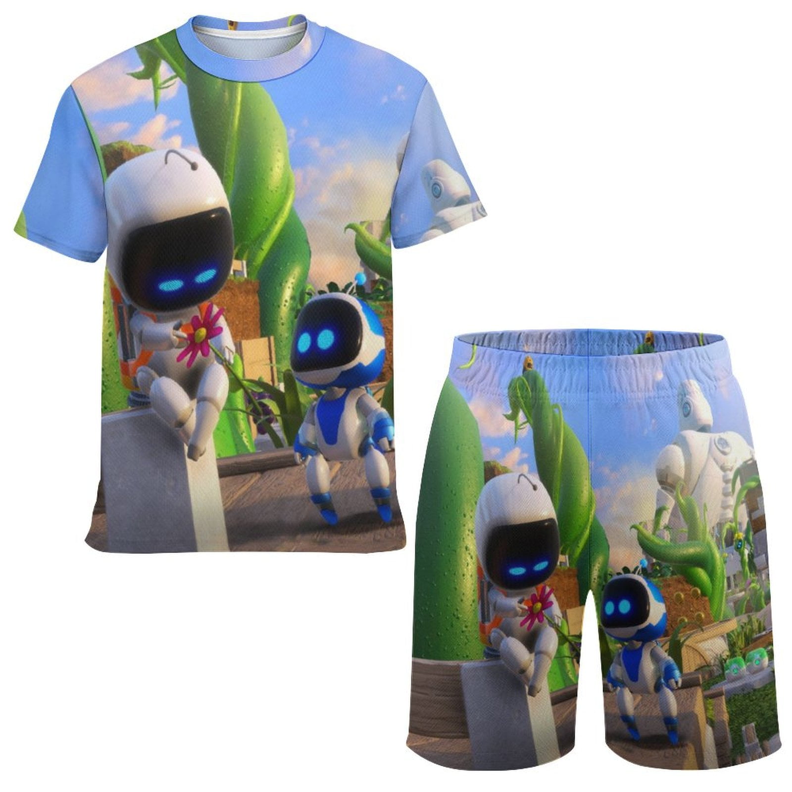 Astro Bot Boys Girls Short Sleeve Mesh T-Shirt And Shorts Outfit Set ...